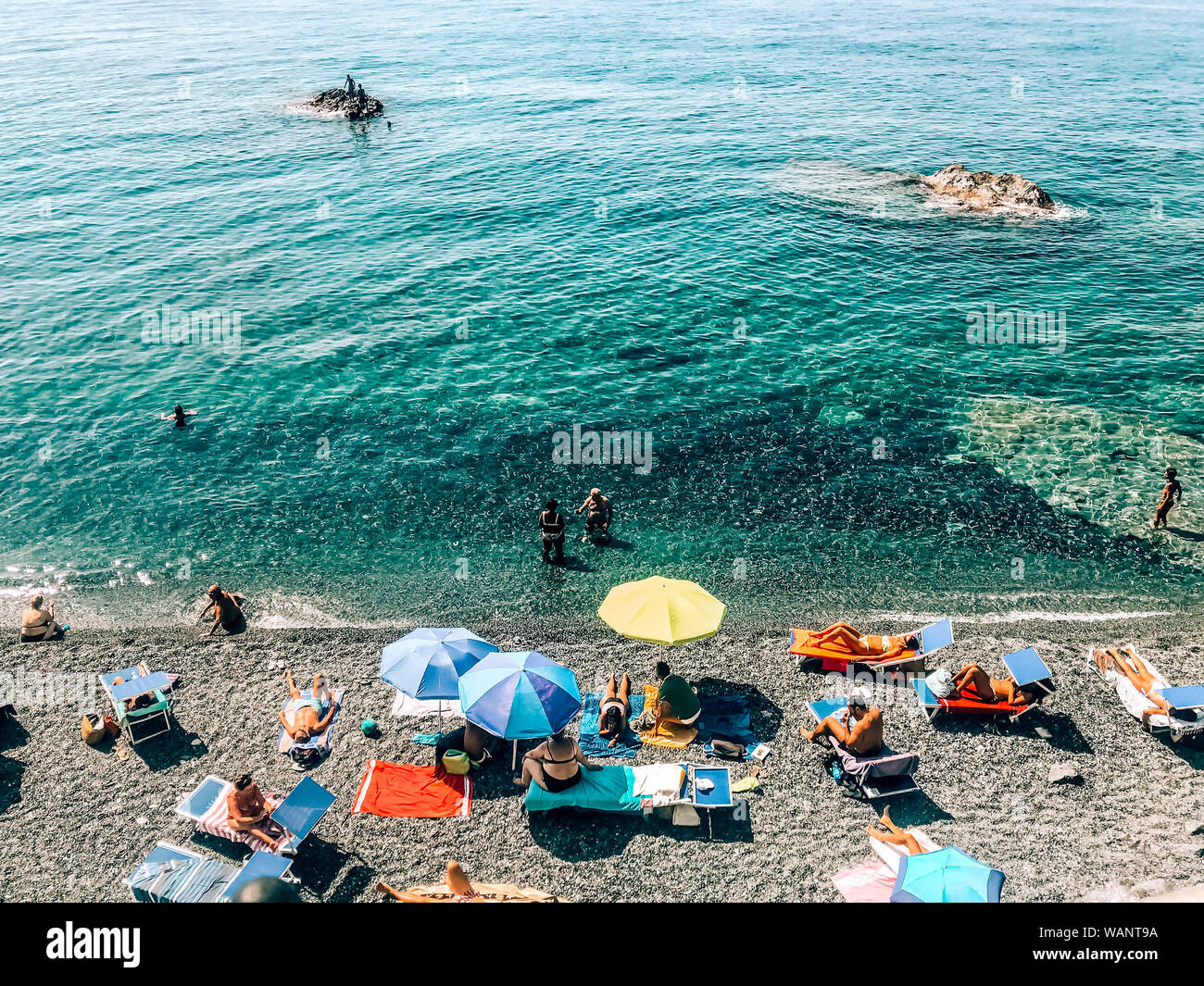 Nice, France - August 5 2019: Nizza beach view near Promenade des ...