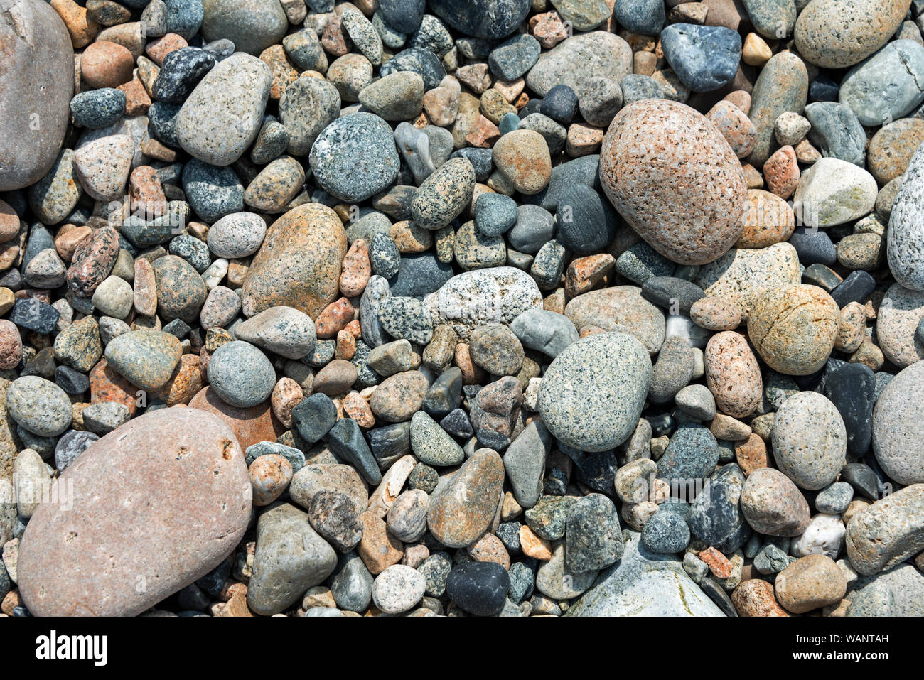 Granite beach stones, isle au Haut, Maine Stock Photo - Alamy