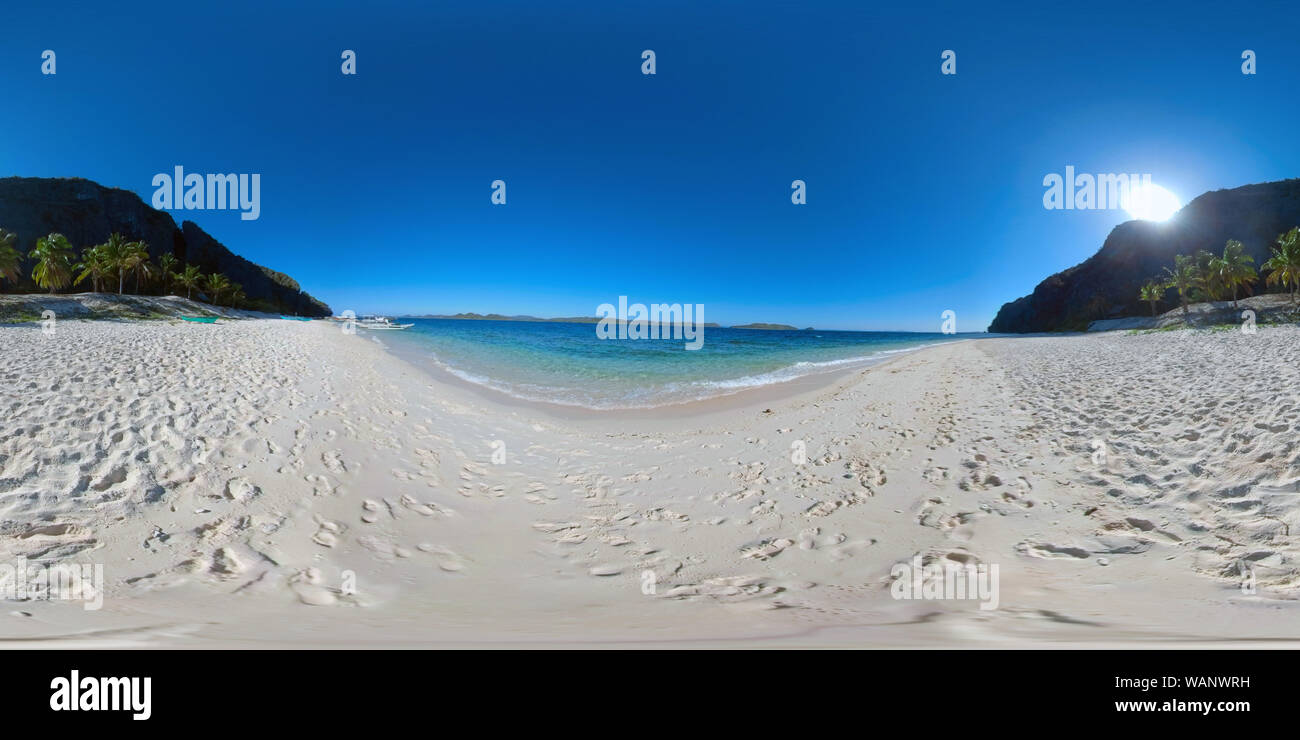 Beautiful tropical white sand beach and blue sea, Philippines. Summer ...