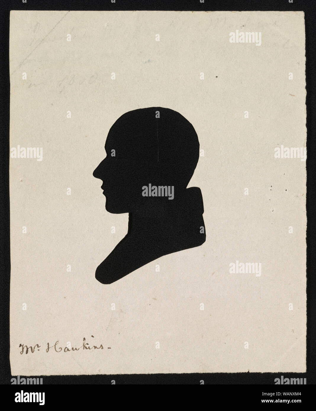 Cut-paper silhouette of John I. Hawkins, left profile, possibly by ...