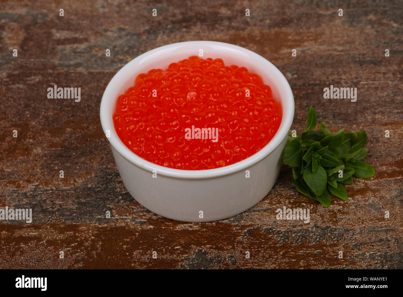 Luxury Red Caviar in the bowl Stock Photo - Alamy