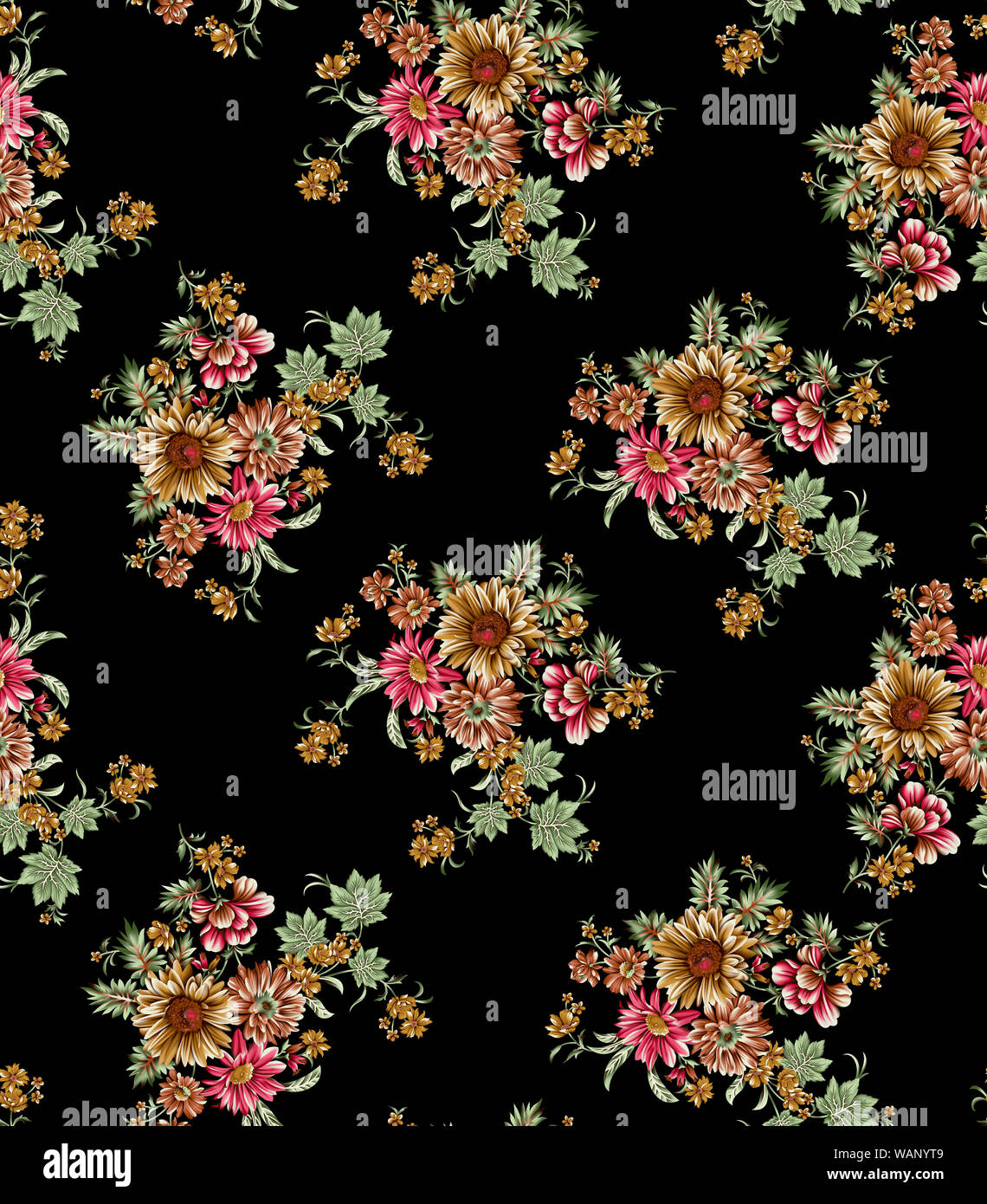Seamless flower design Stock Photo - Alamy