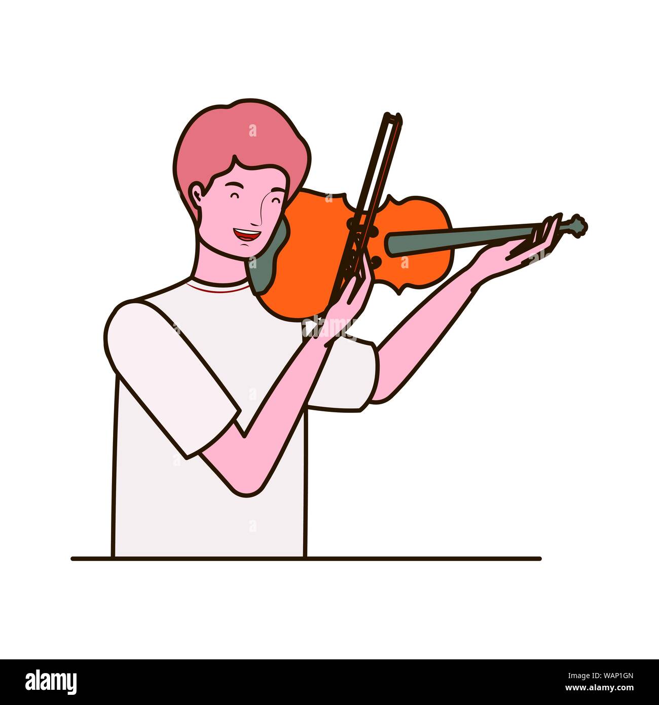 Person with fiddle Stock Vector Images - Alamy