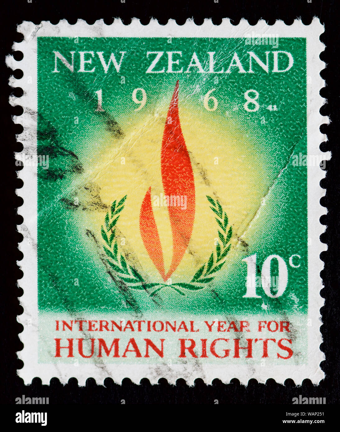 New Zealand Postage Stamp - Human Rights Stock Photo - Alamy