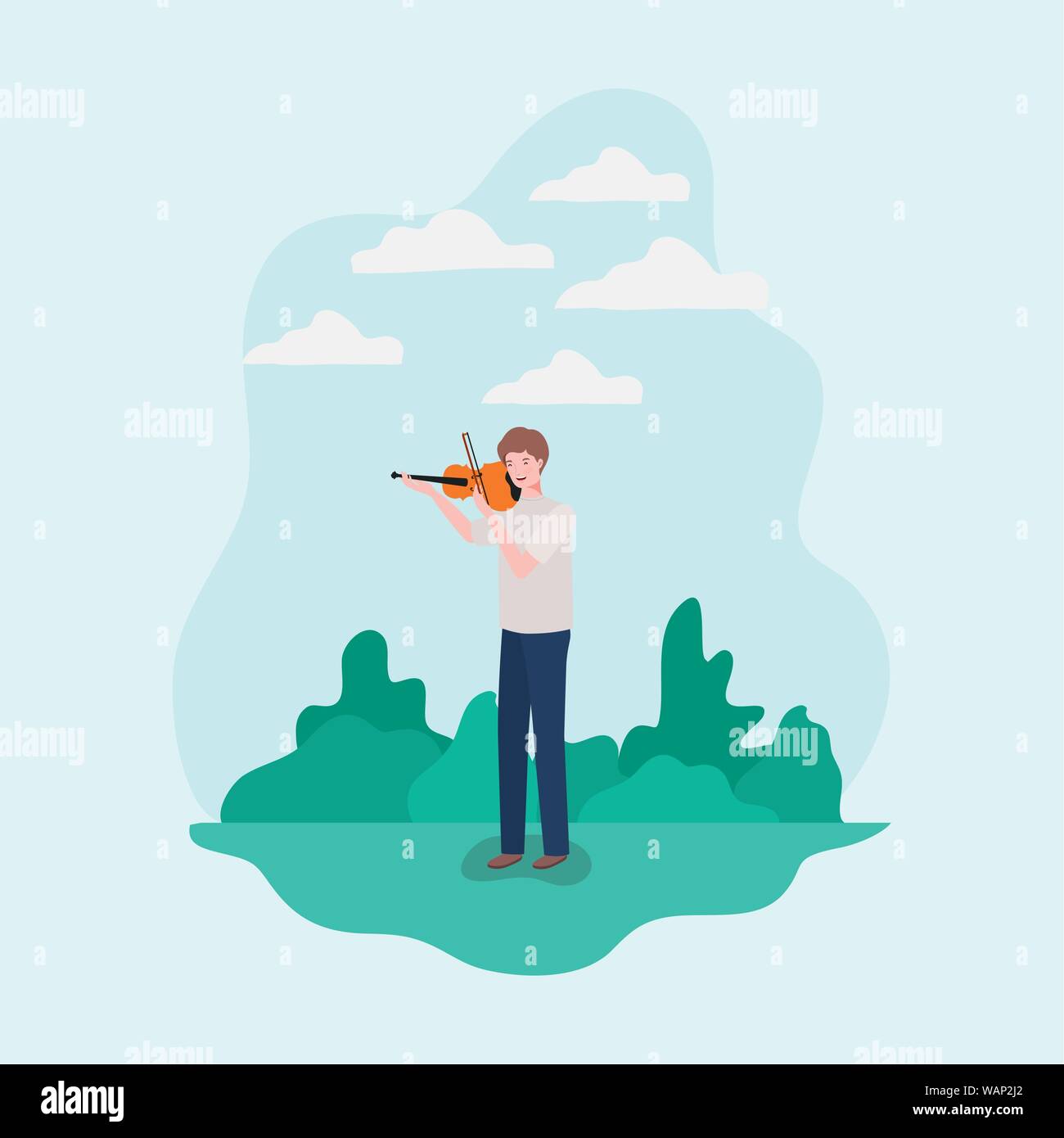 Fiddle player man Stock Vector Images - Alamy