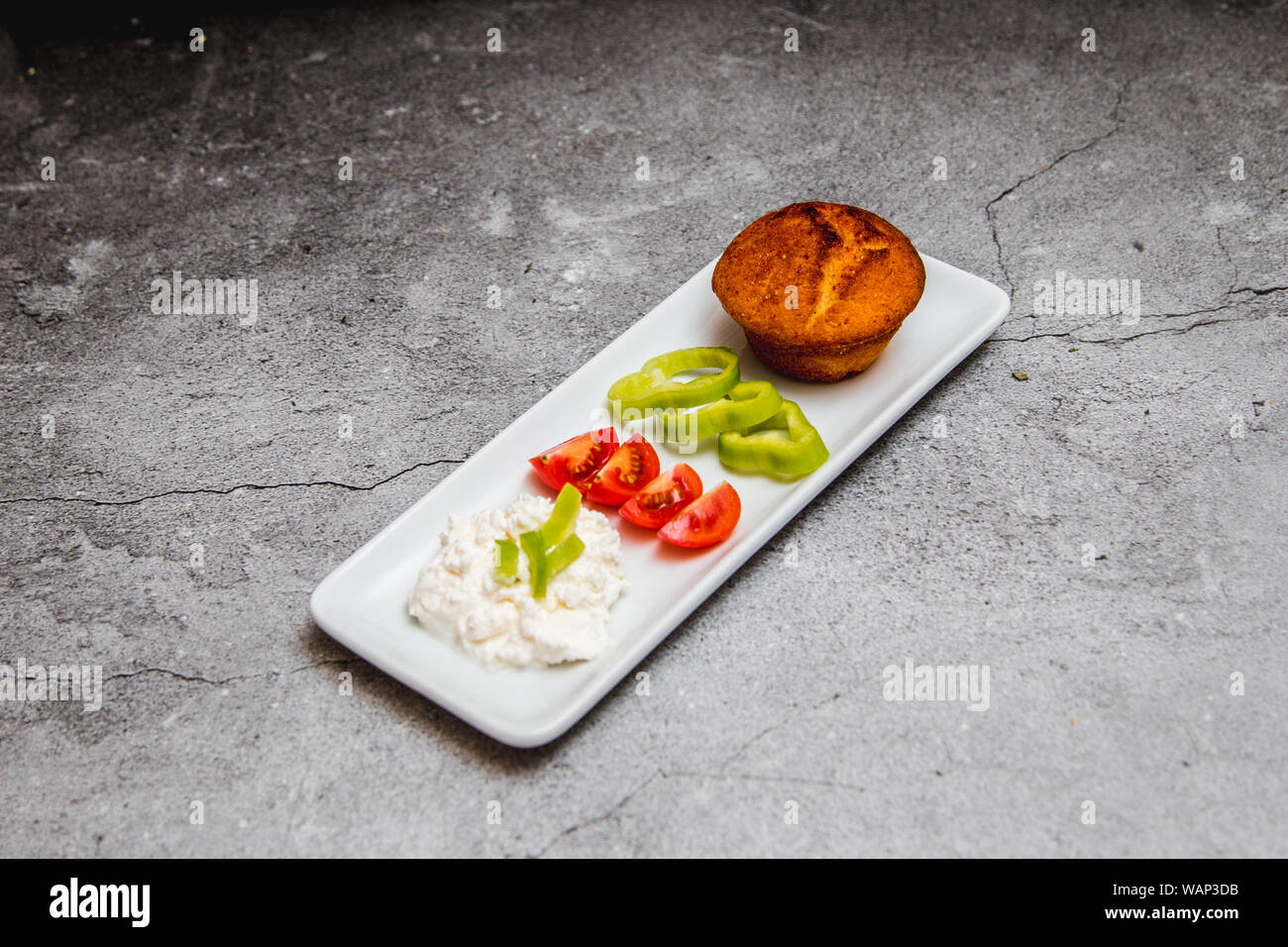 Healthy breakfast with meat and vegetables Stock Photo - Alamy