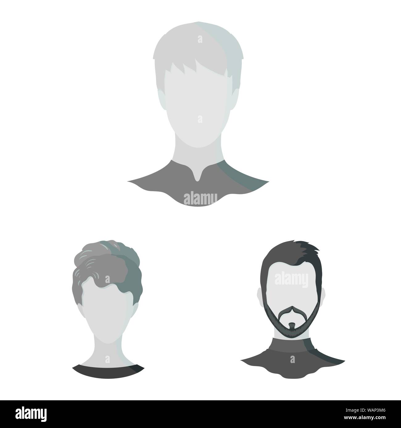 Isolated object of character and profile icon. Collection of character ...