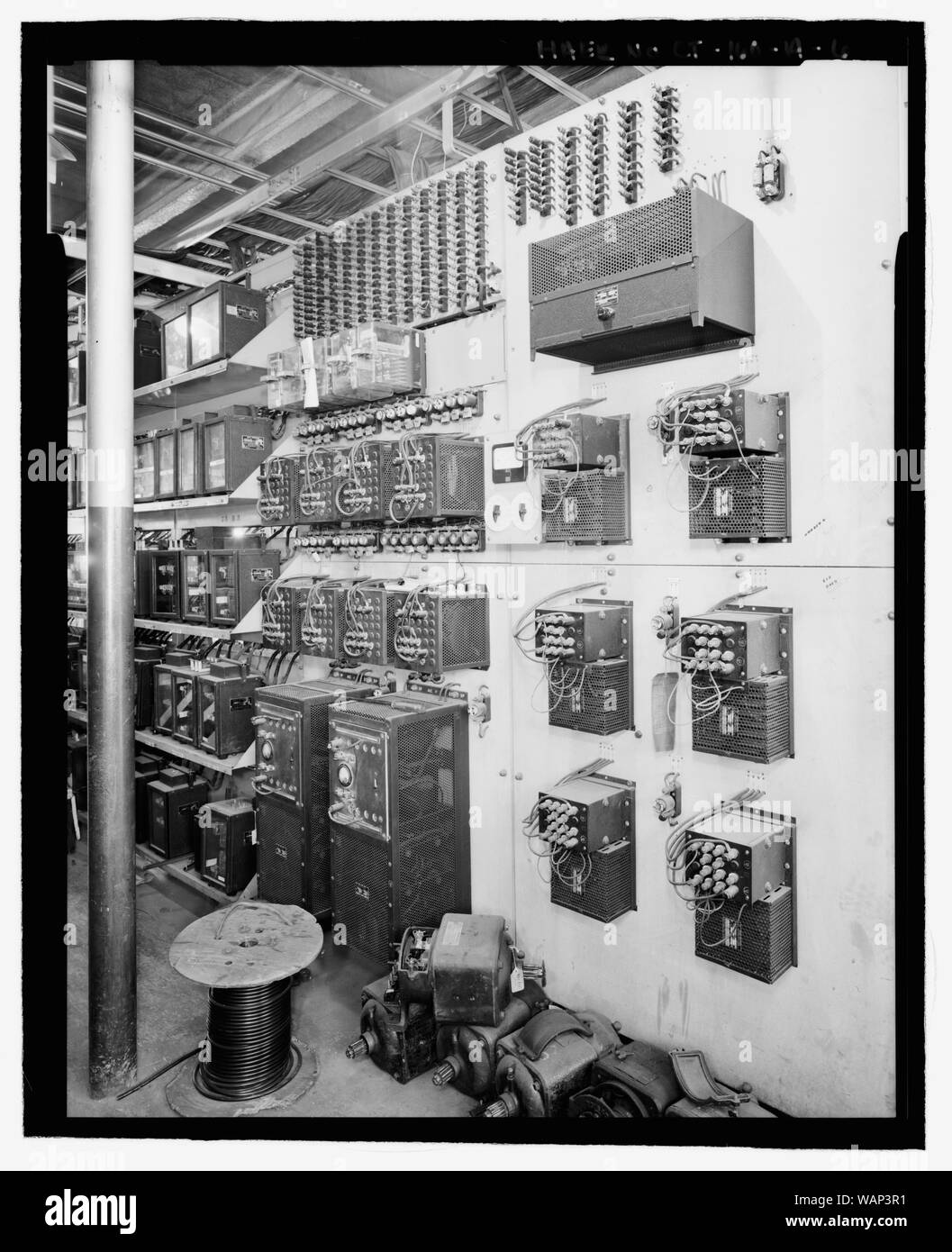 DETAIL OF ELECTRO-MECHANICAL RELAYS ON PANELS, FIRST FLOOR, CAMERA ...