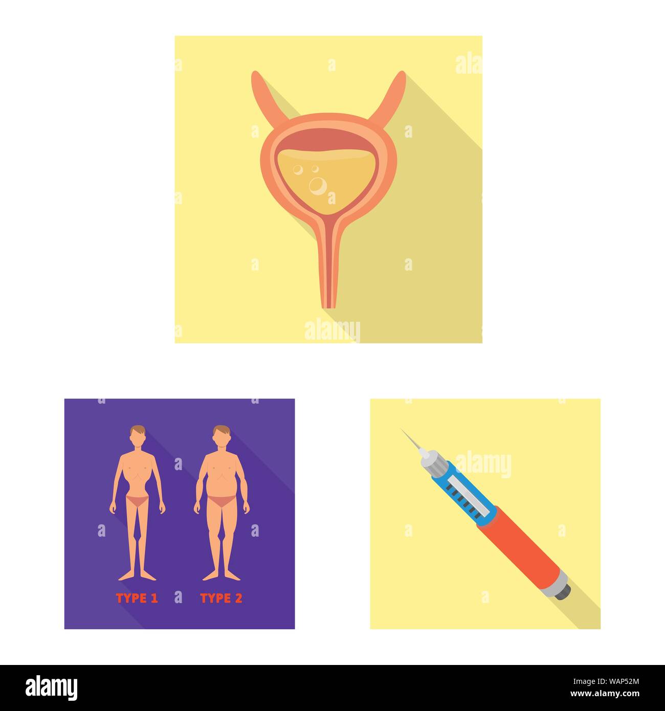 Vector illustration of symptom and disease symbol. Set of symptom and ...