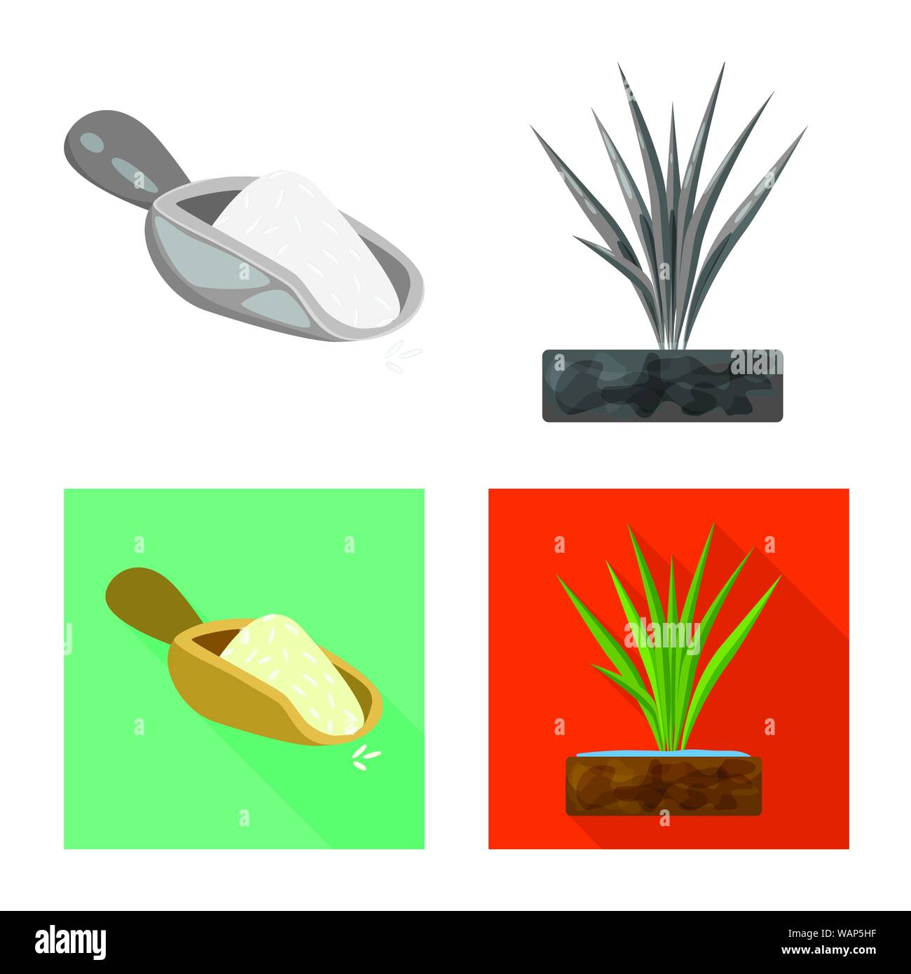 Vector illustration of crop and ecological symbol. Collection of crop ...