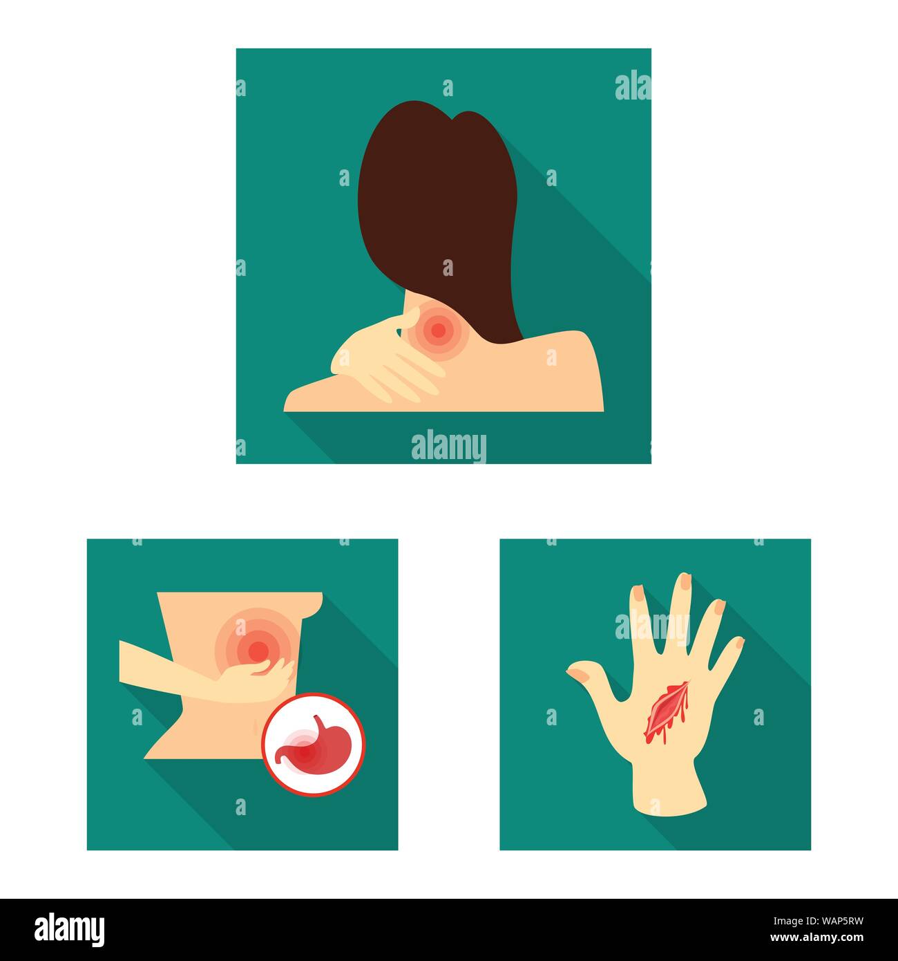 Vector design of damage and wound logo. Set of damage and rendering ...