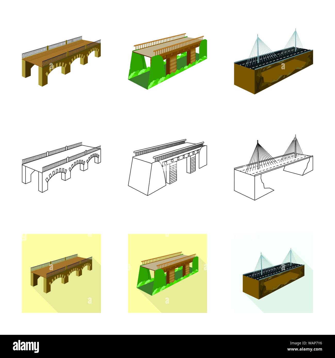 Vector illustration of connection and design sign. Set of connection ...