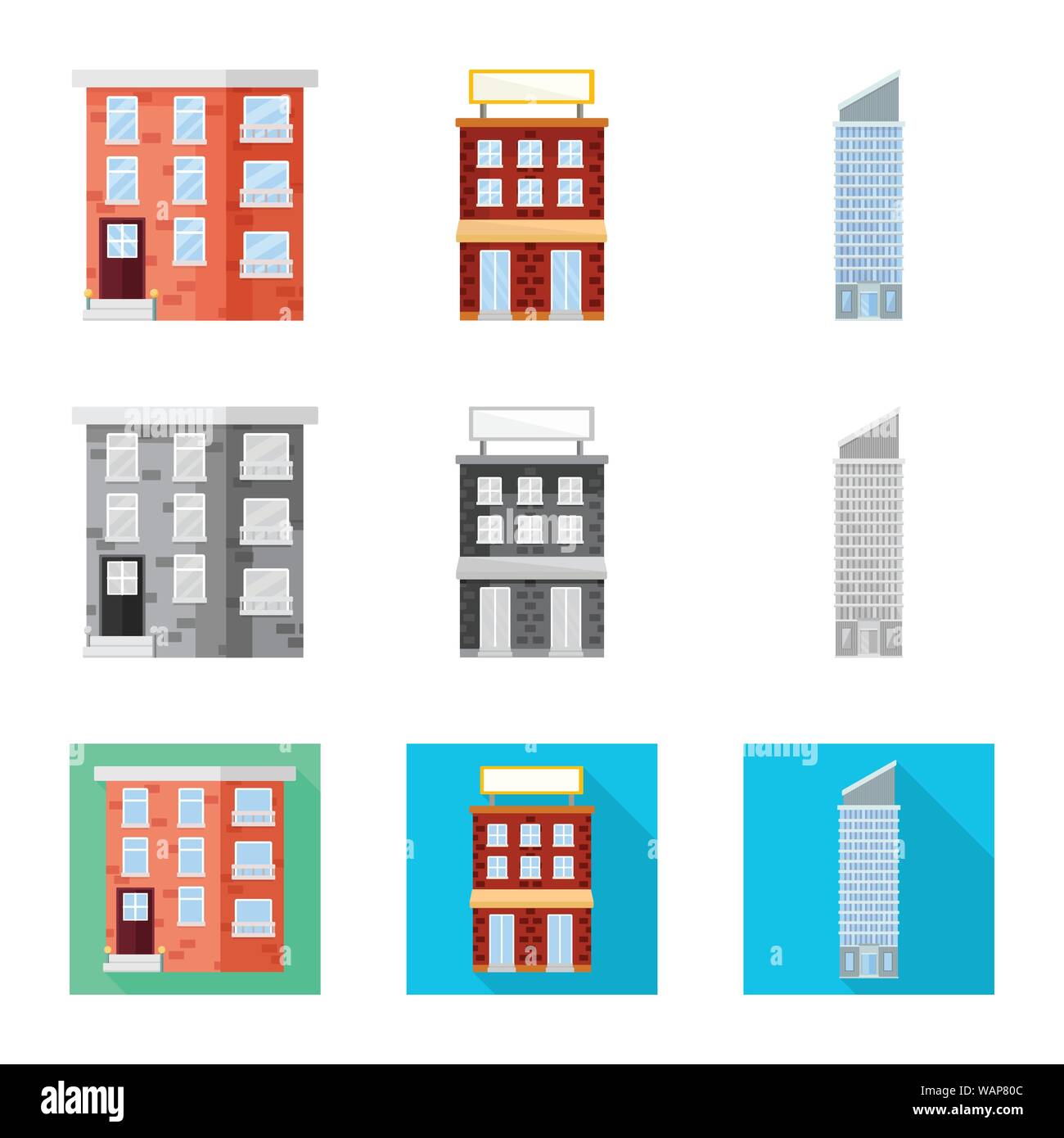 Vector illustration of municipal and center logo. Collection of ...