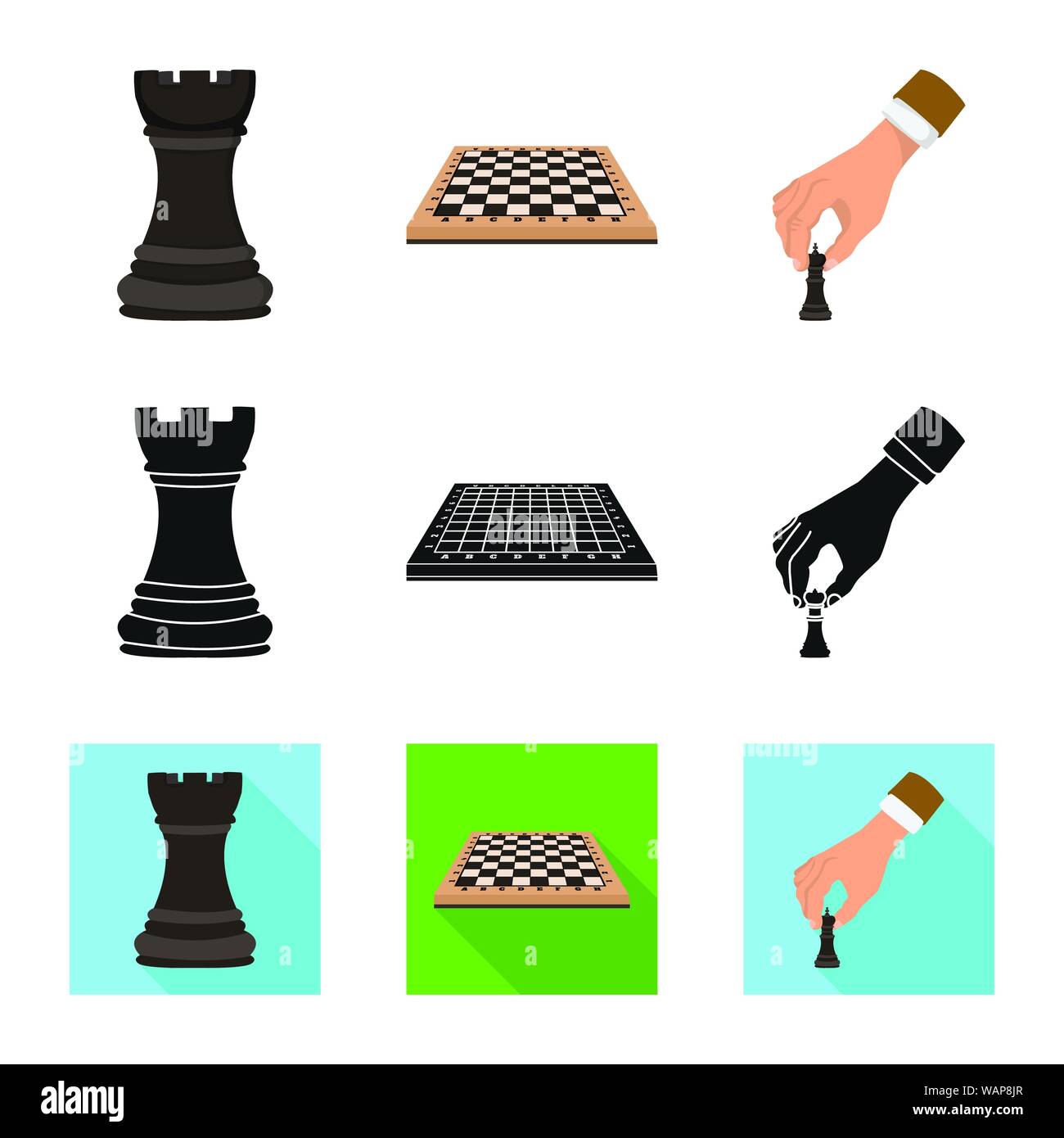 Vector illustration of checkmate and thin logo. Collection of checkmate ...