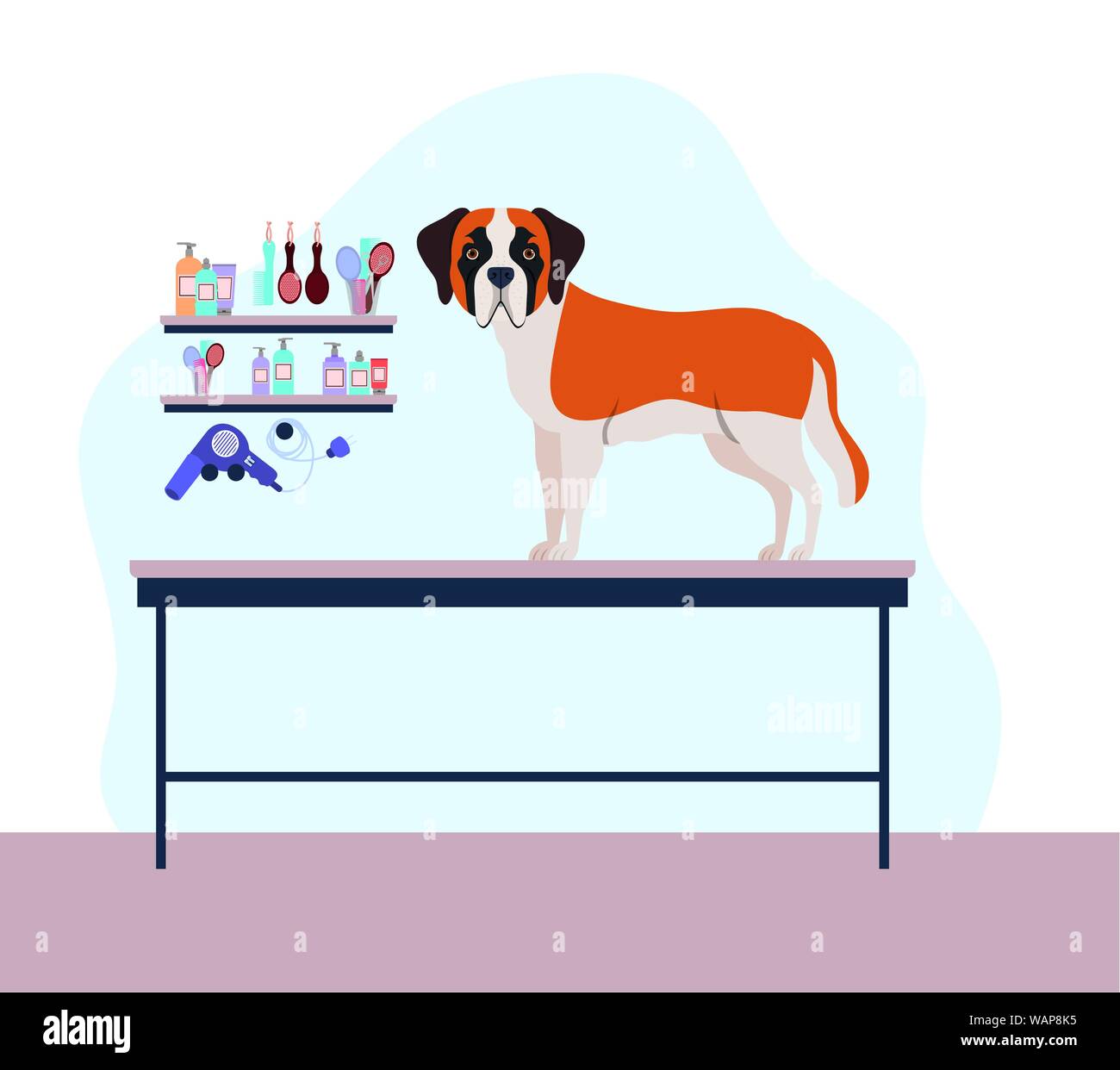cute saint bernard dog pet character Stock Vector Image & Art - Alamy