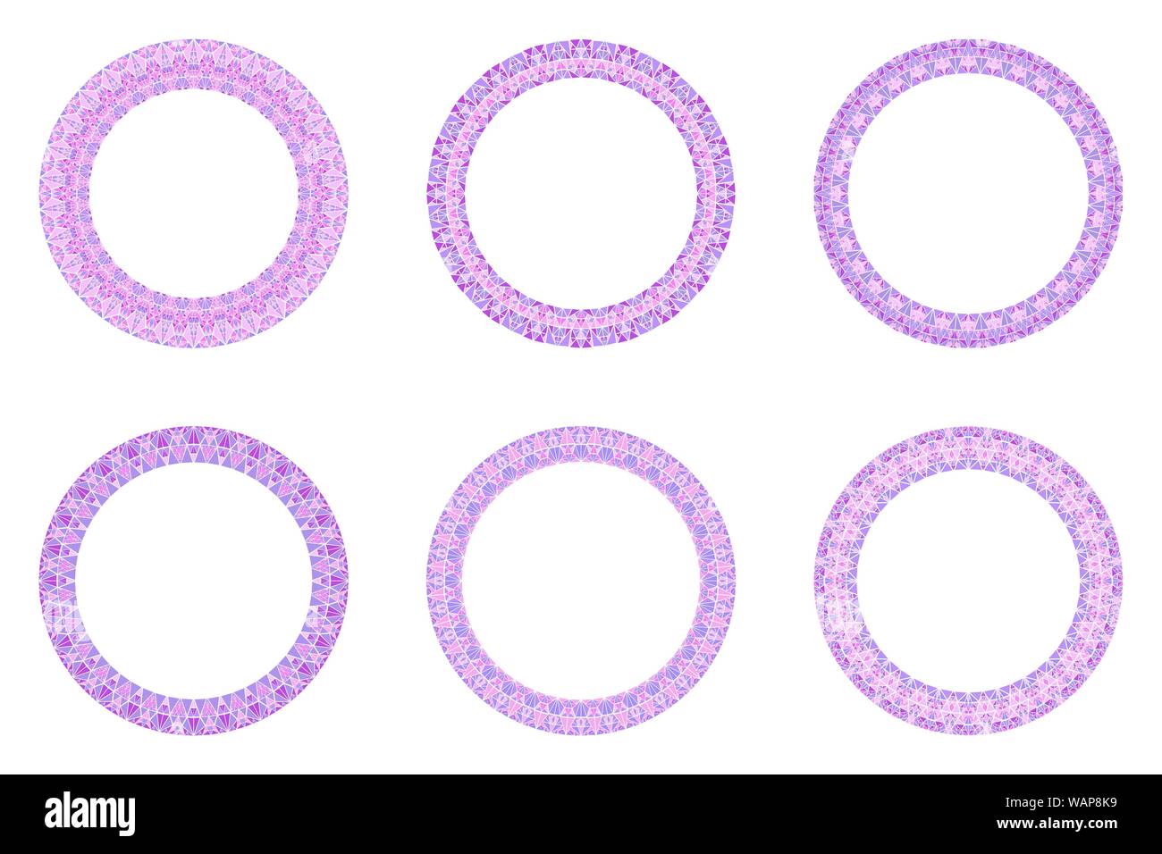 Abstract geometrical triangle mosaic circle border set - round circular ...