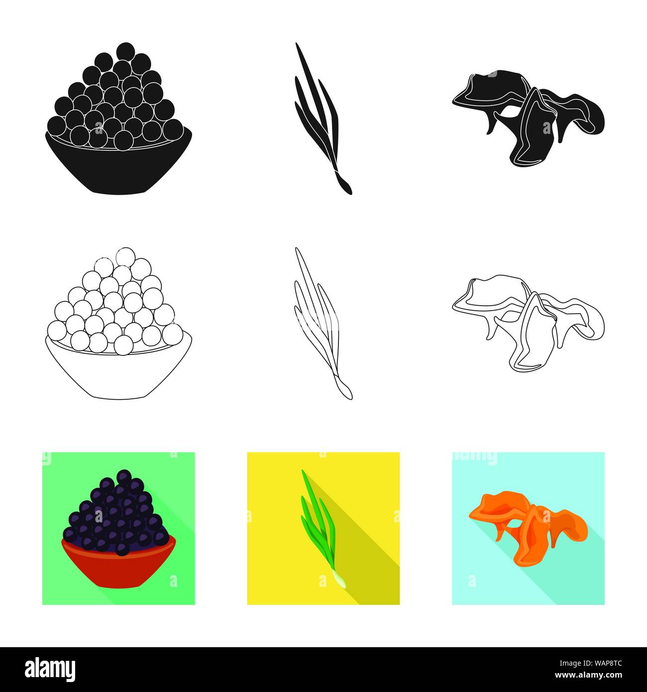 Vector illustration of taste and product icon. Set of taste and cooking ...