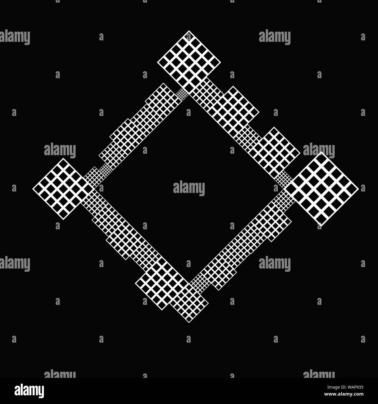 Modern diagonal square badge template - abstract black and white ...