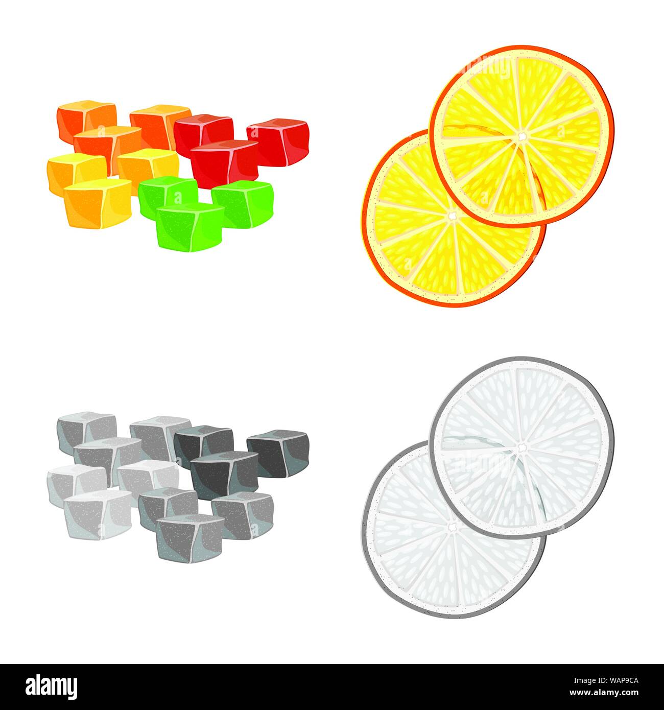 Isolated object of food and raw symbol. Collection of food and nature ...