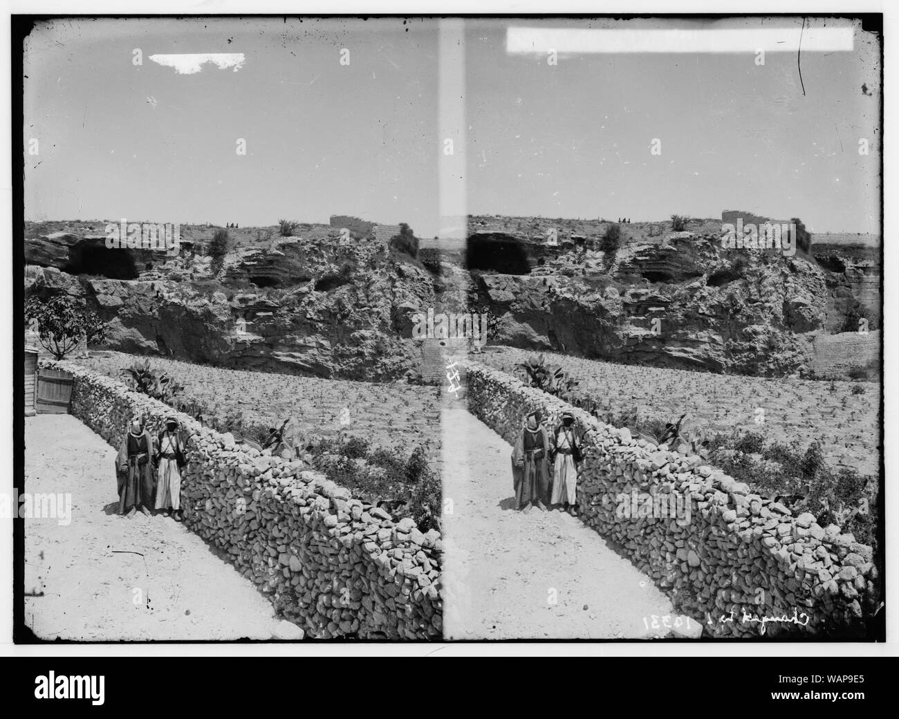Damascus Gate and environs. Gordon's Calvary showing the skull Stock ...