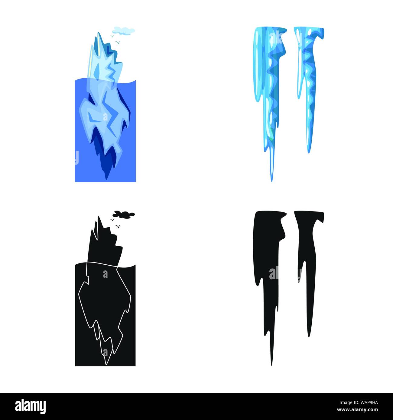 Vector illustration of texture and frozen icon. Collection of texture ...