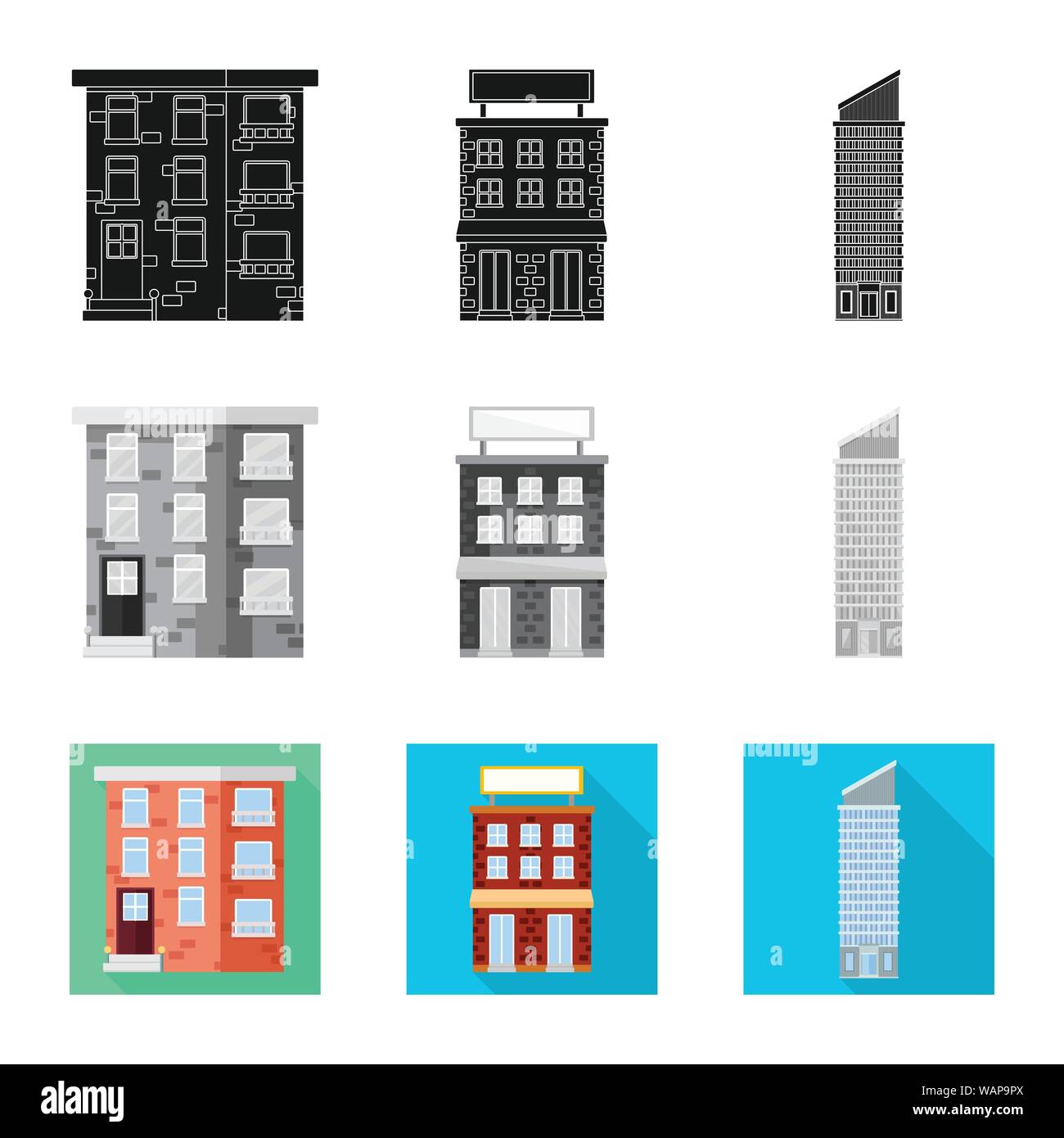 Vector illustration of municipal and center logo. Set of municipal and ...