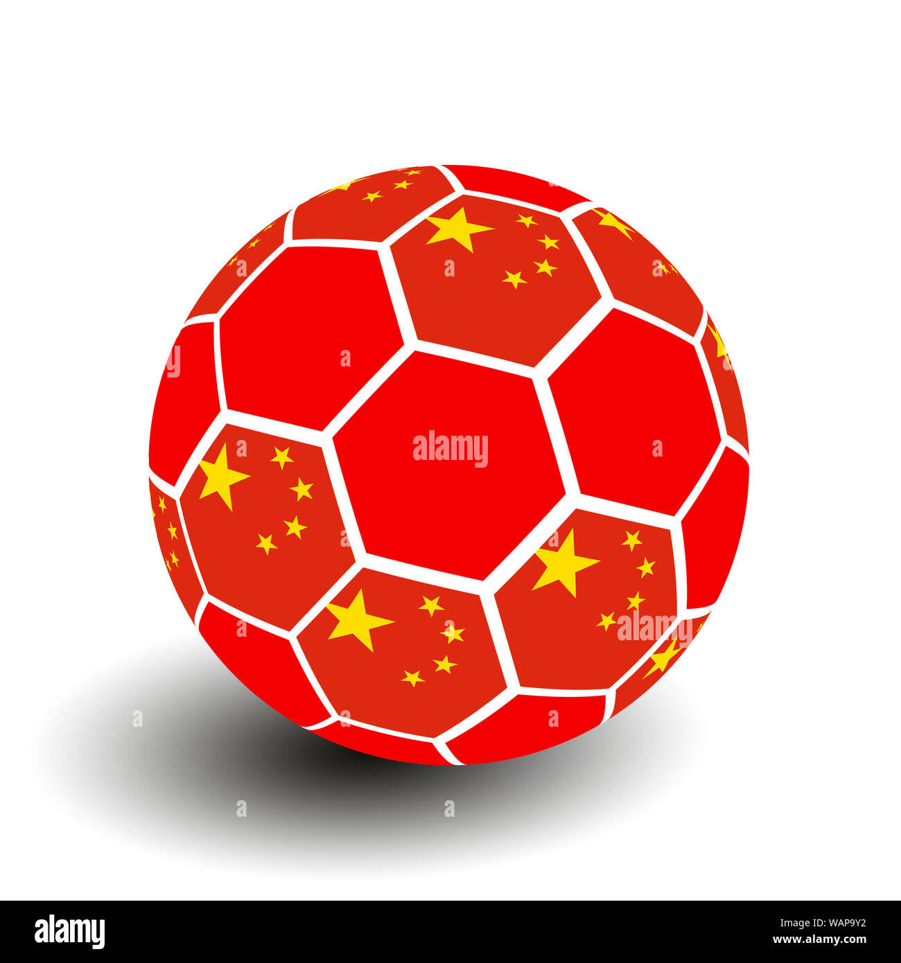 Soccer ball with Chinese flag on white background Stock Photo - Alamy