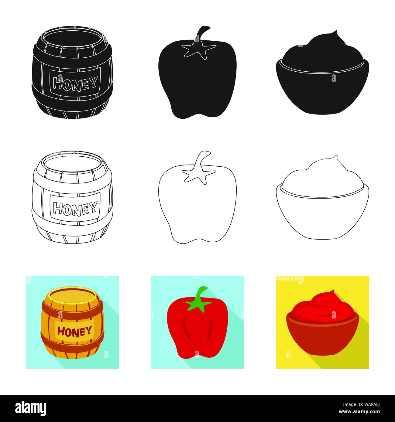 Vector design of taste and product icon. Collection of taste and ...