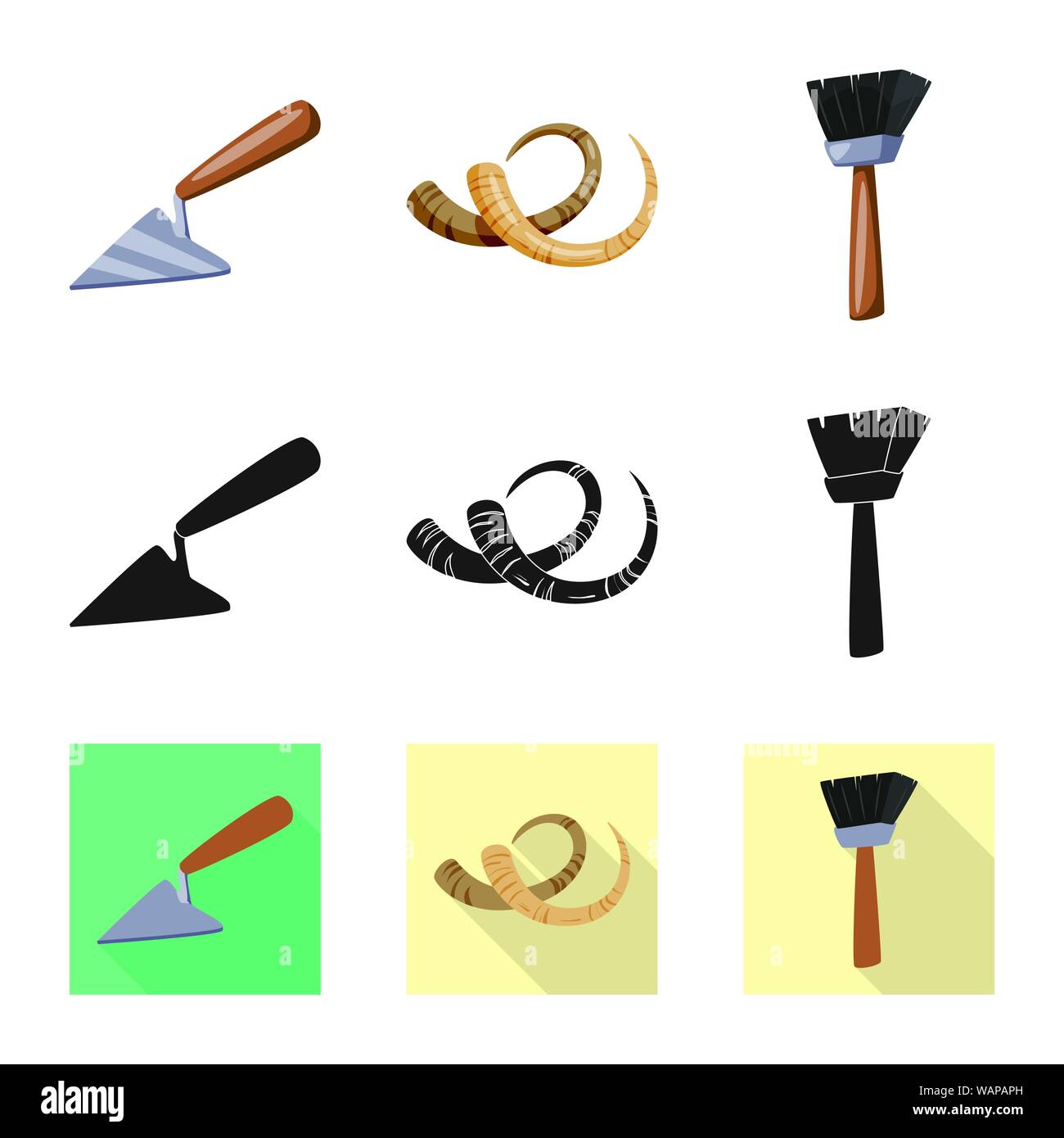 Vector design of story and items symbol. Set of story and attributes ...