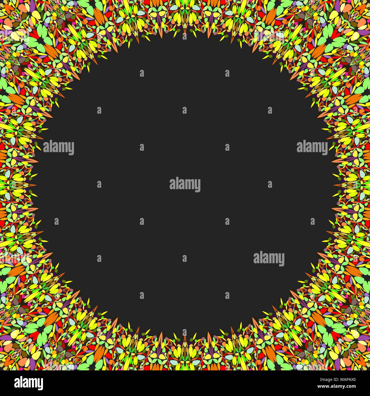 Round floral frame design - abstract vector border graphic element ...