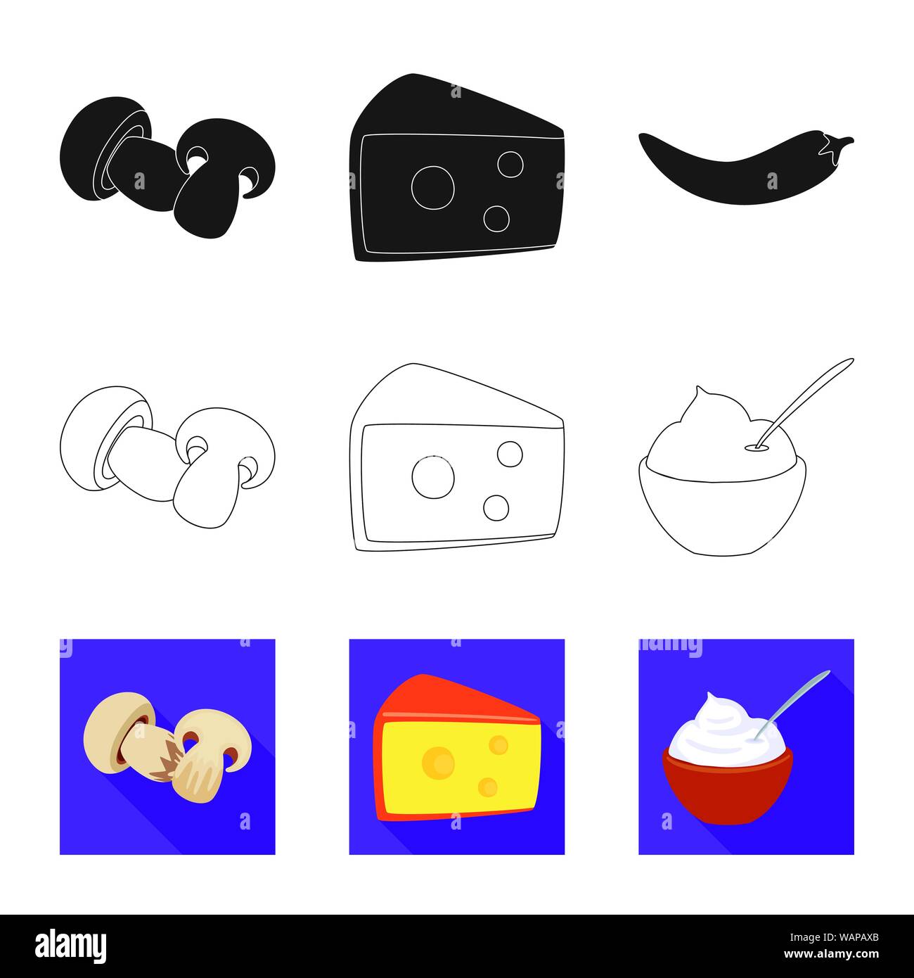 Vector design of taste and product sign. Set of taste and cooking stock ...