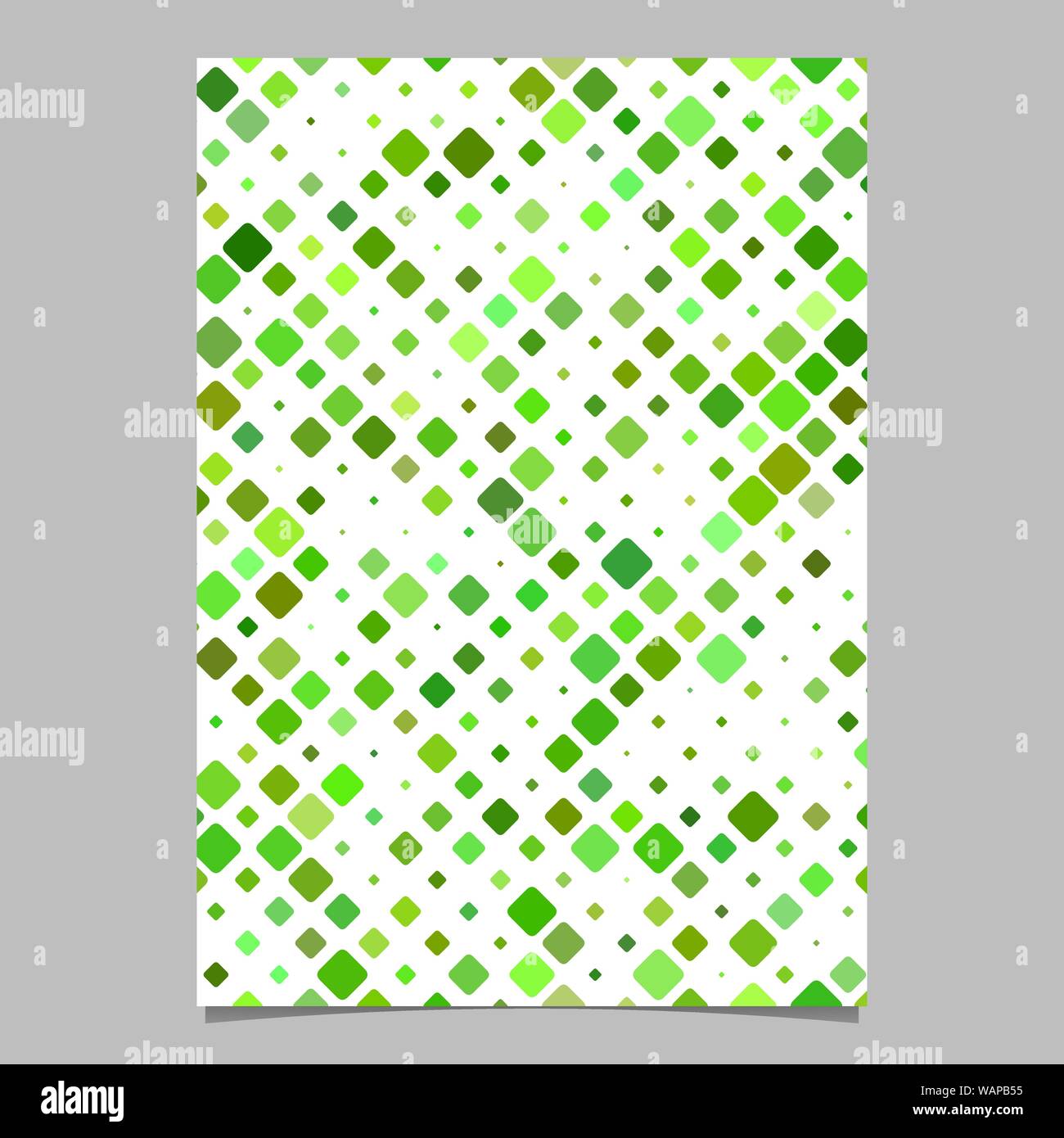 Green Diagonal Square Pattern Flyer Template Vector Tiled Mosaic Document Background Stock