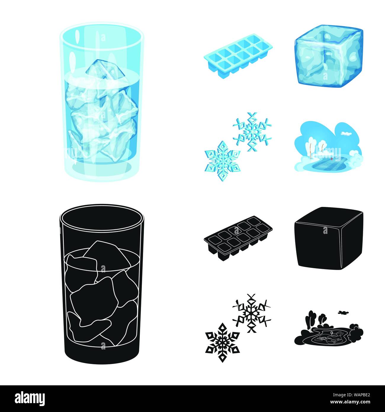 Vector design of texture and frozen symbol. Collection of texture and ...
