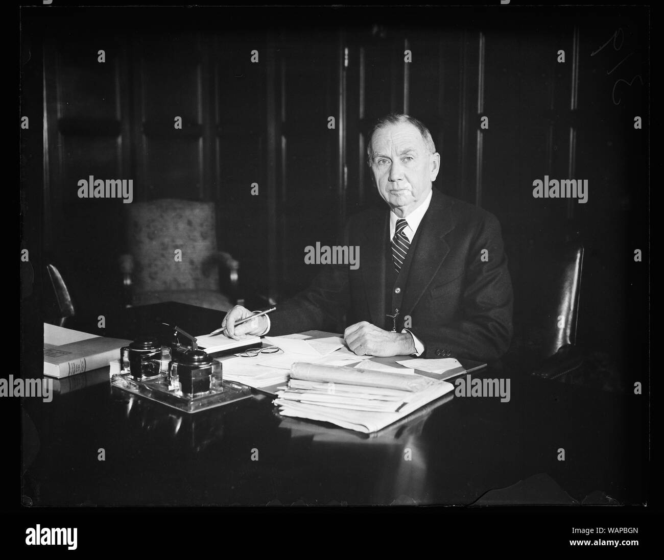 Daniel C. Roper at desk Stock Photo - Alamy