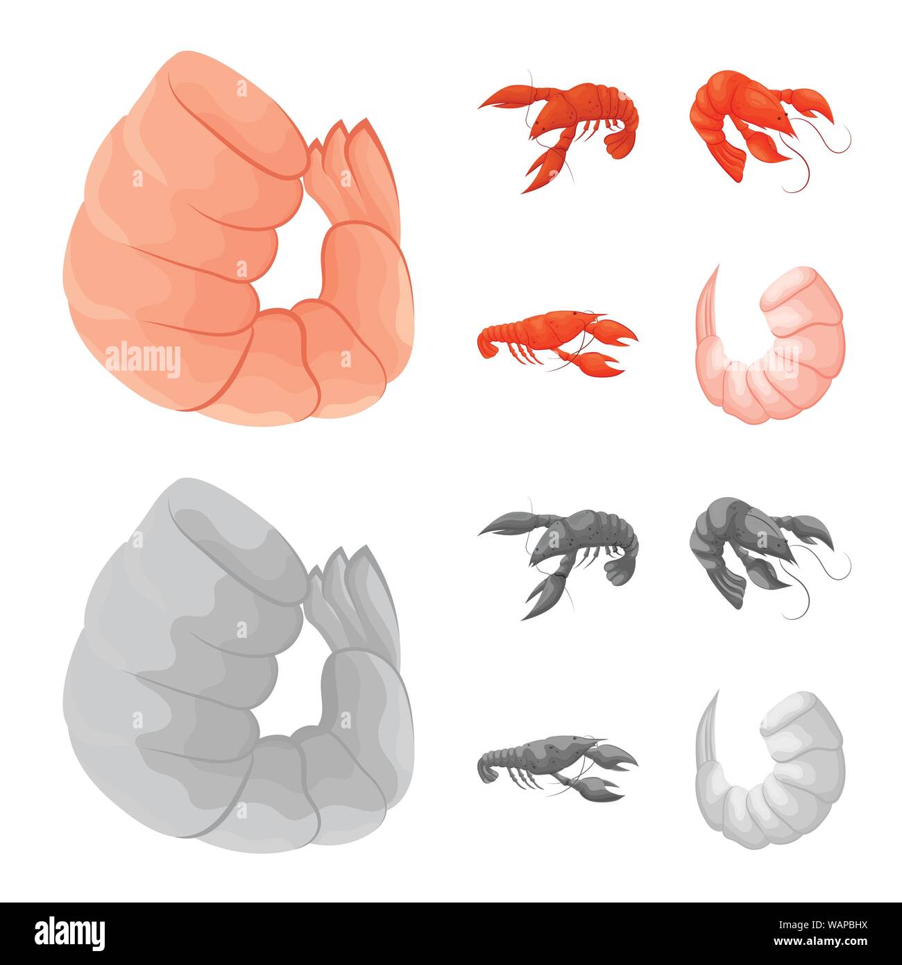 Vector design of appetizer and ocean logo. Collection of appetizer and ...