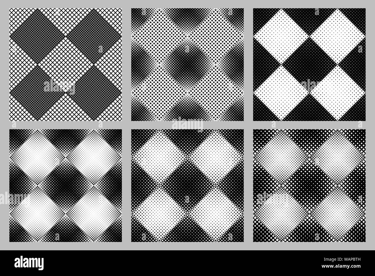 Seamless square pattern background collection - abstract vector graphic ...