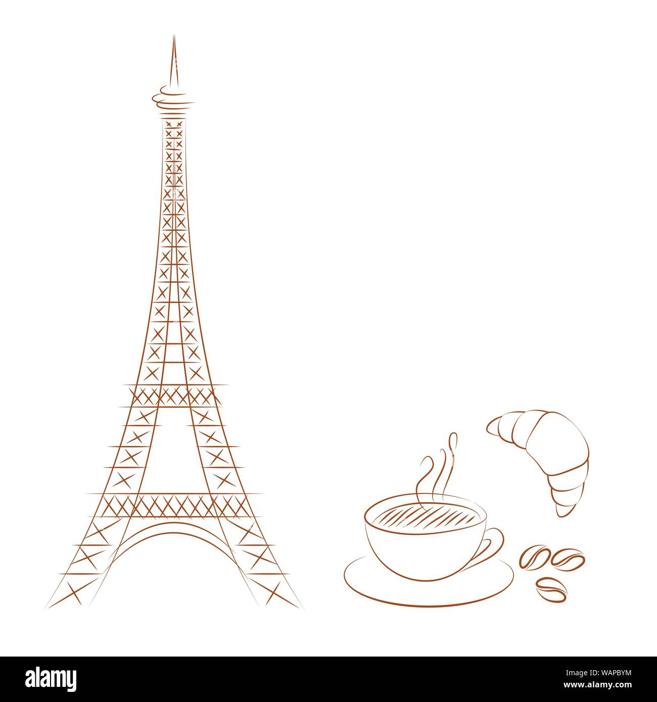 Croissant paris isolated Cut Out Stock Images & Pictures - Alamy
