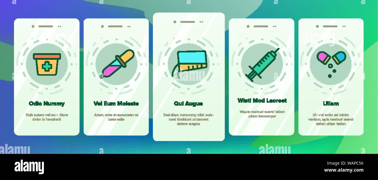 Color Dosage, Dosing Drugs Vector Onboarding Stock Vector Image & Art ...