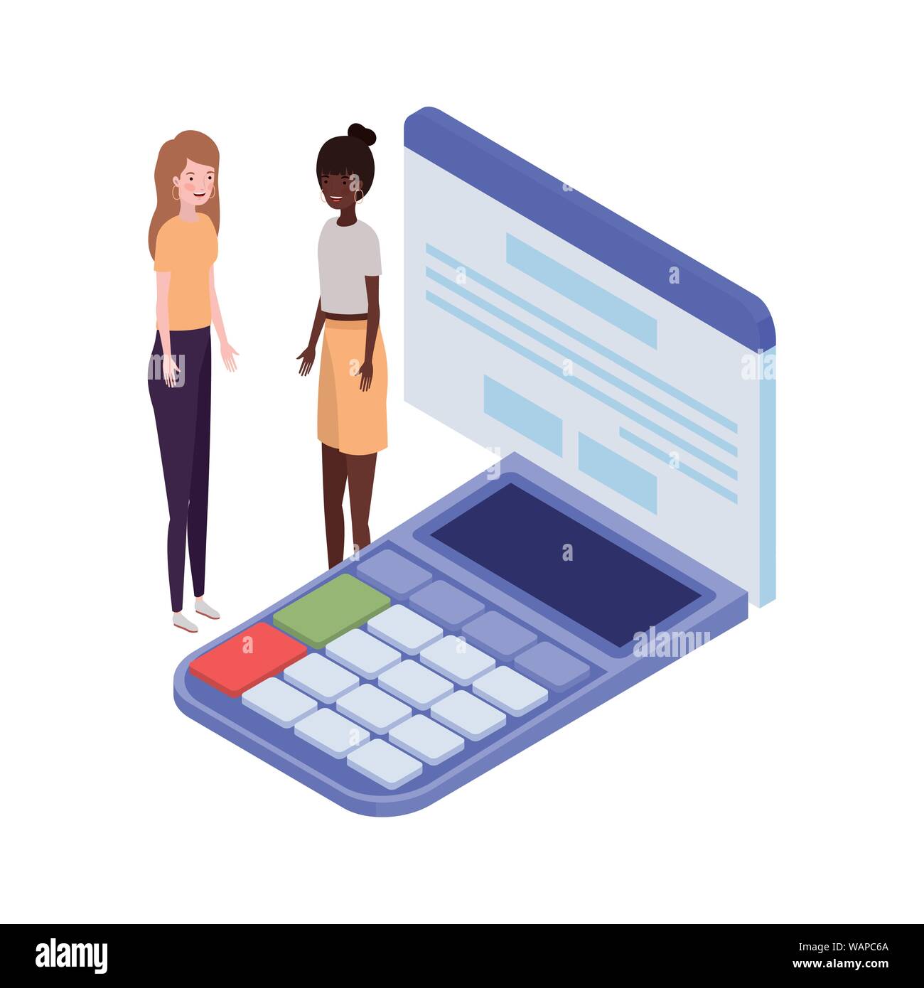 women with calculator in white background Stock Vector Image & Art - Alamy