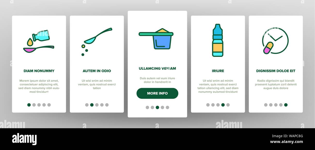 Color Dosage, Dosing Drugs Vector Onboarding Stock Vector Image & Art ...
