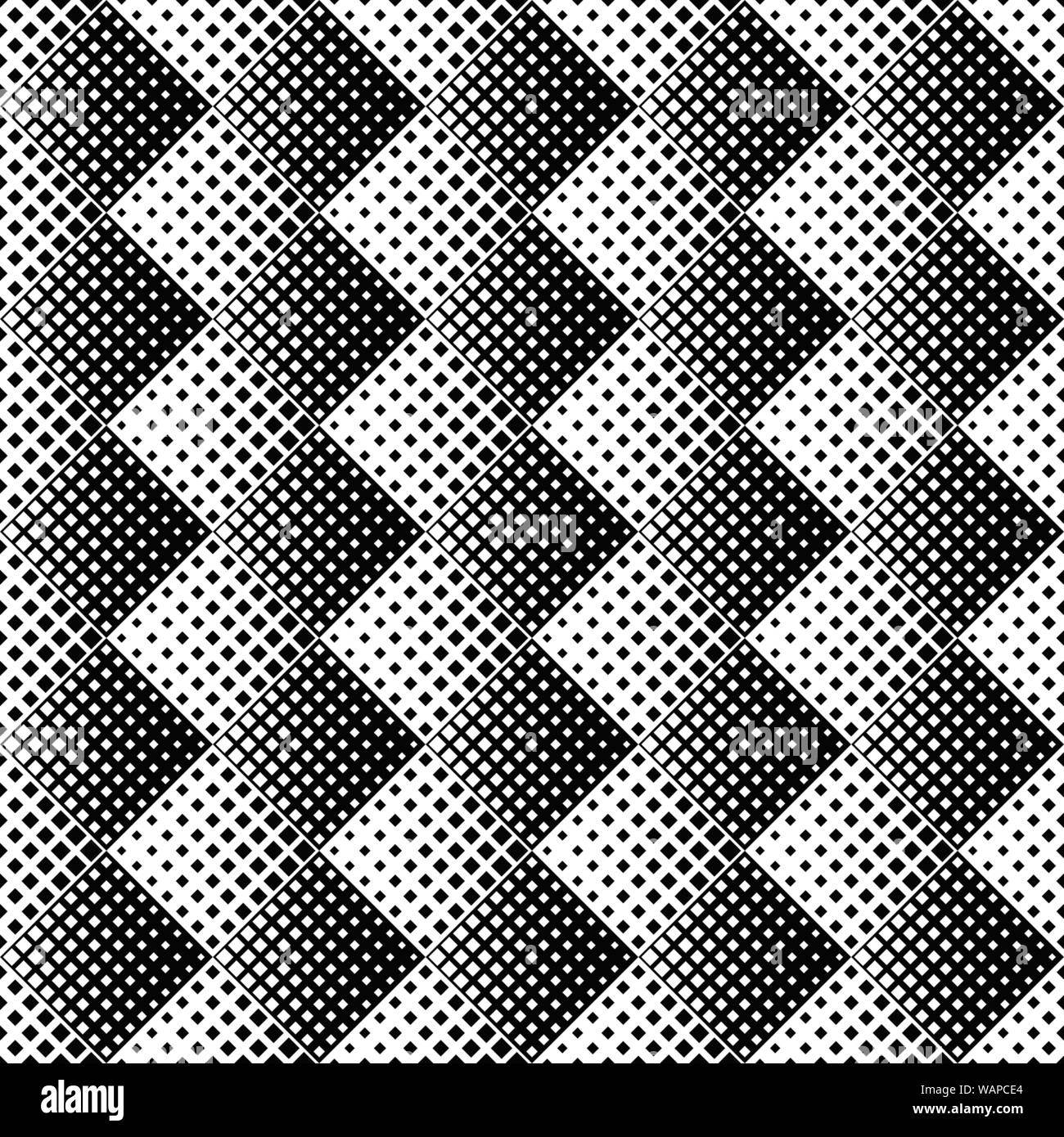 Geometrical monochrome seamless square pattern background design - abstract black and white ...