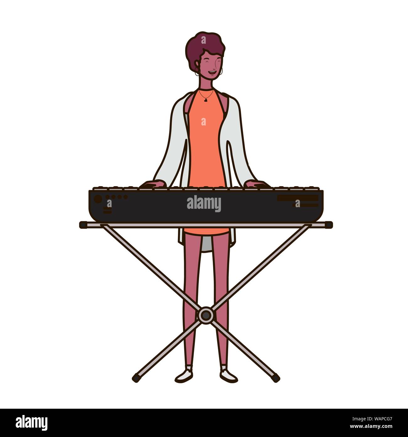 Female singing keyboard Stock Vector Images - Alamy