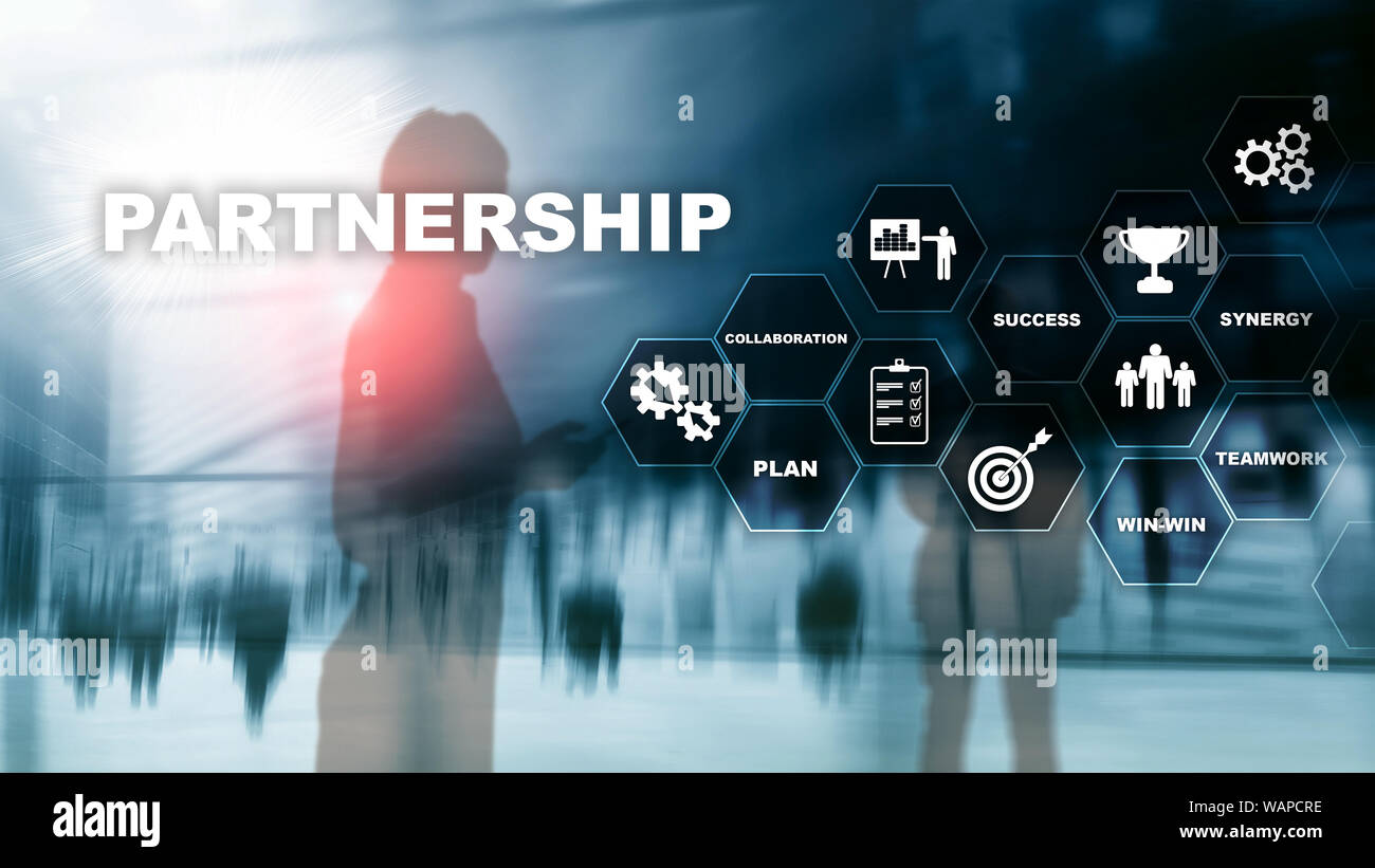 Business partnership concept. Successful deal after great meeting ...