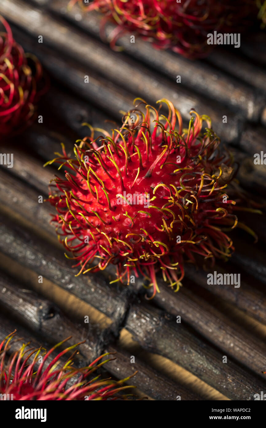 Raw Red Organic Rambutan Fruit Ready to Eat Stock Photo - Alamy