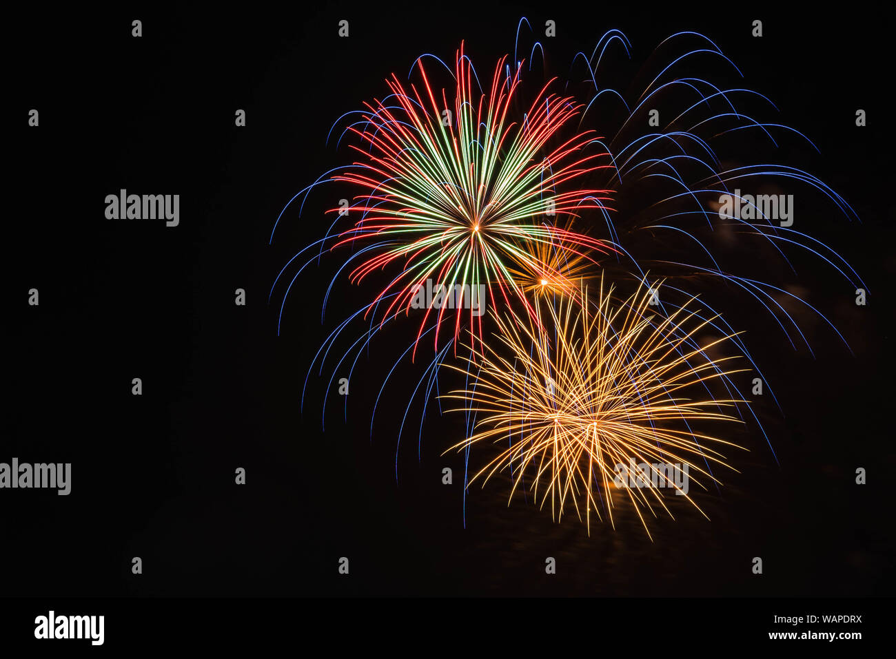 Fireworks in the night sky - Celebration Stock Photo - Alamy