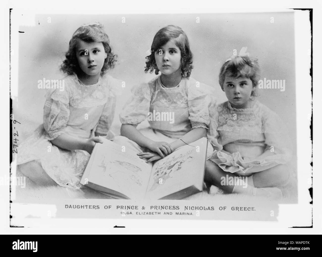 Daughters of Prince and Princess of Greece: Olga, Eliy, & Marina Stock ...