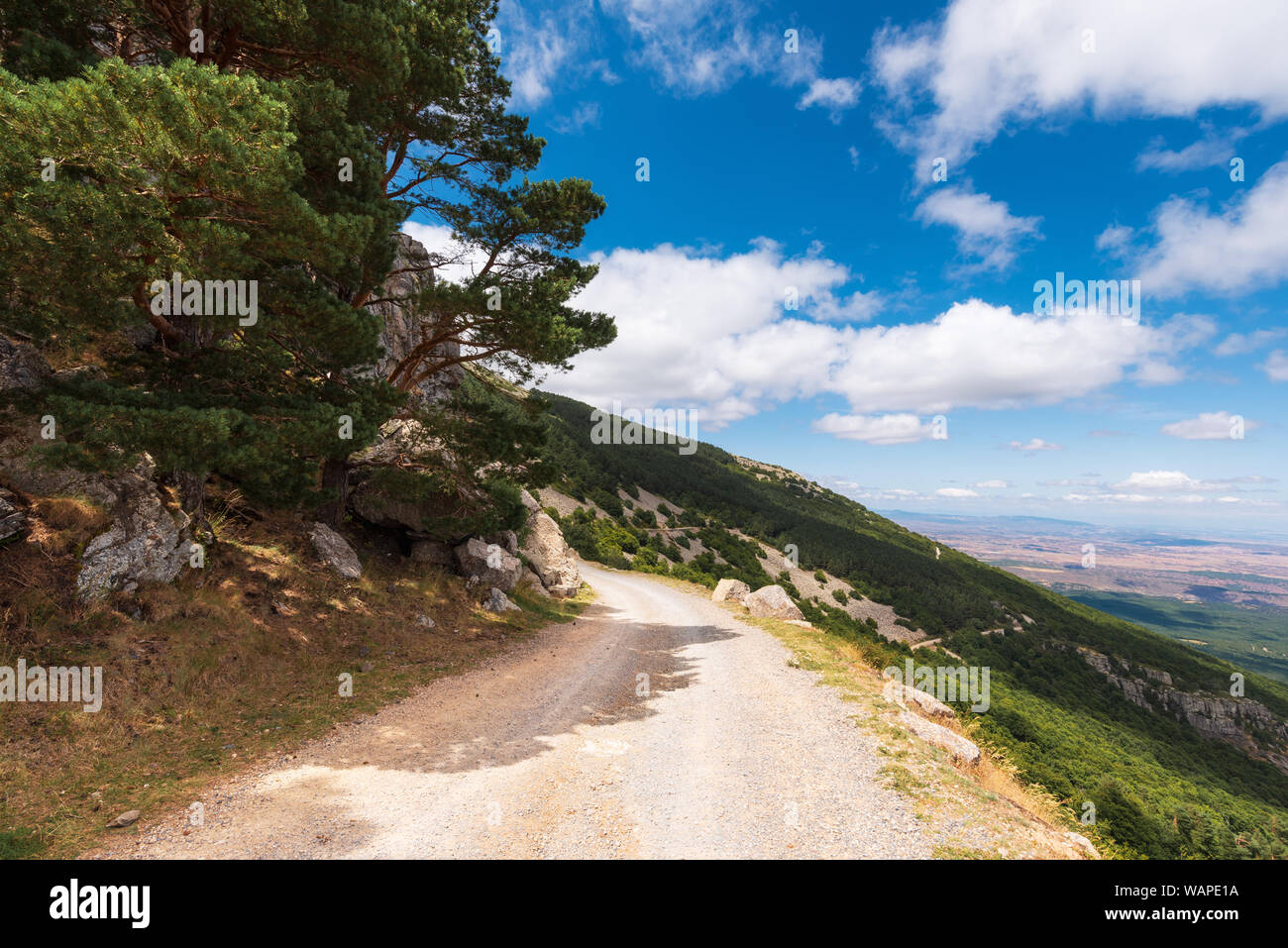 Rural pathway in moncayo mountain, Aragon region, Spain. Natural ...