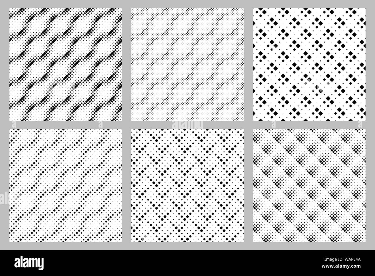 Seamless abstract diagonal square pattern background design set - vector illustration from ...
