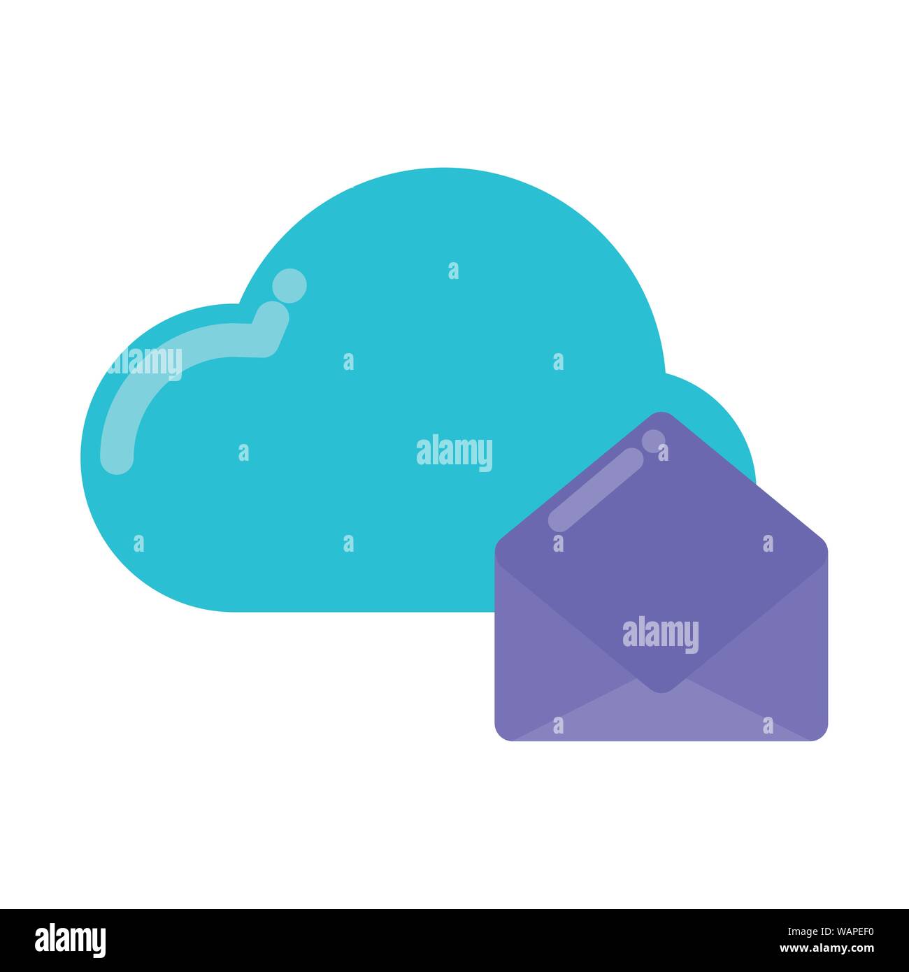 envelope mail with cloud computing vector illustration design Stock ...
