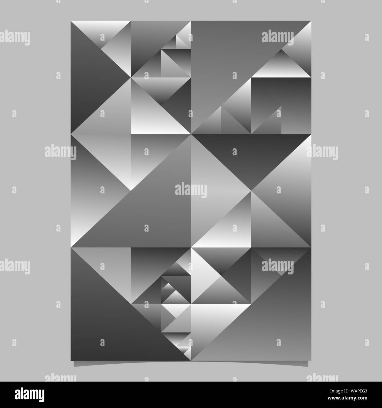 Monochrome triangle page template - gray polygonal abstract vector ...